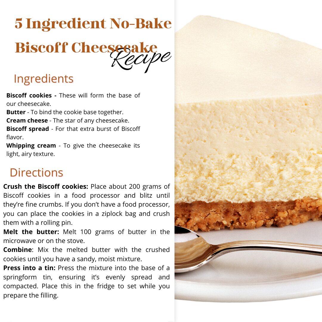 Quick and Easy - 5 Ingredient No-Bake Biscoff Cheesecake